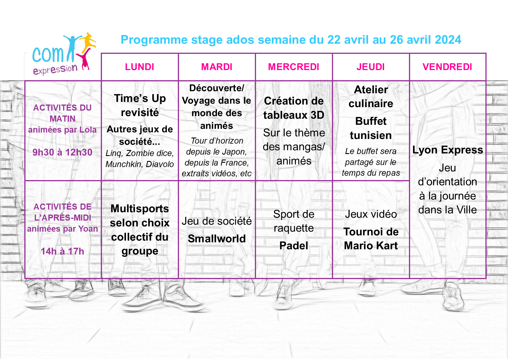 Com'Expression - Lyon Villeurbanne, stage ados vacances